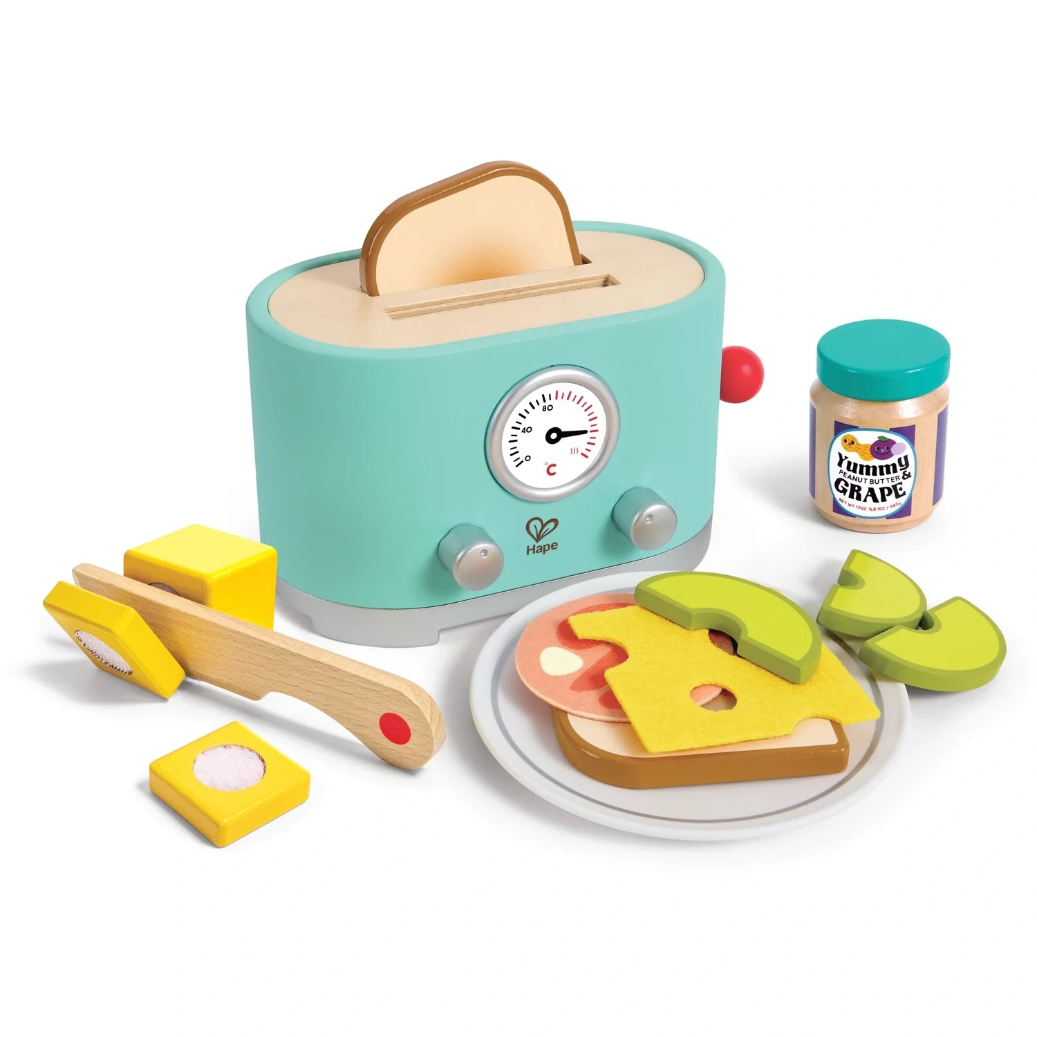 Ding & Pop-up Toaster – Wooden Play Kitchen Set for Kids – Hape